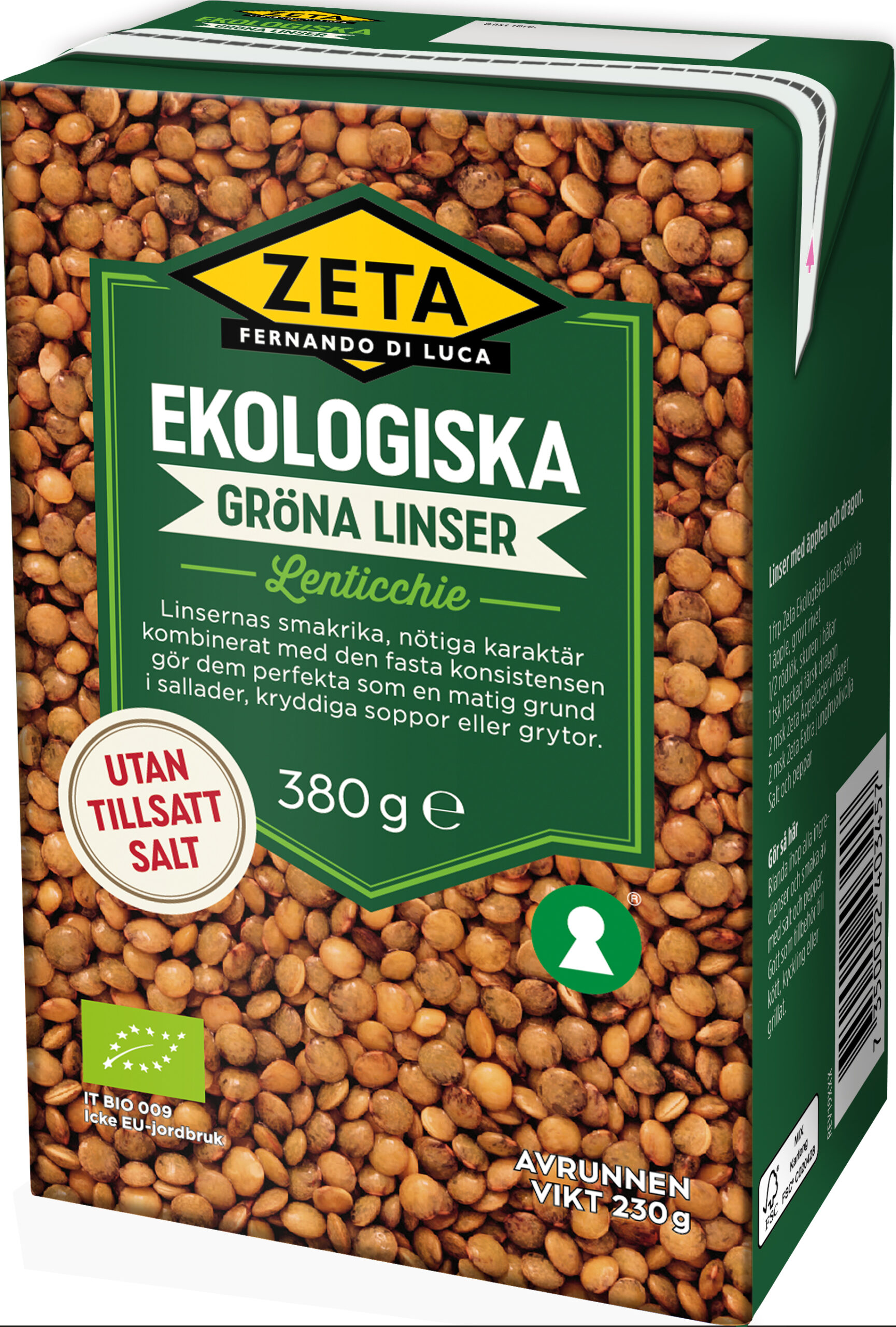 Gröna linser Ekologiska – Zeta